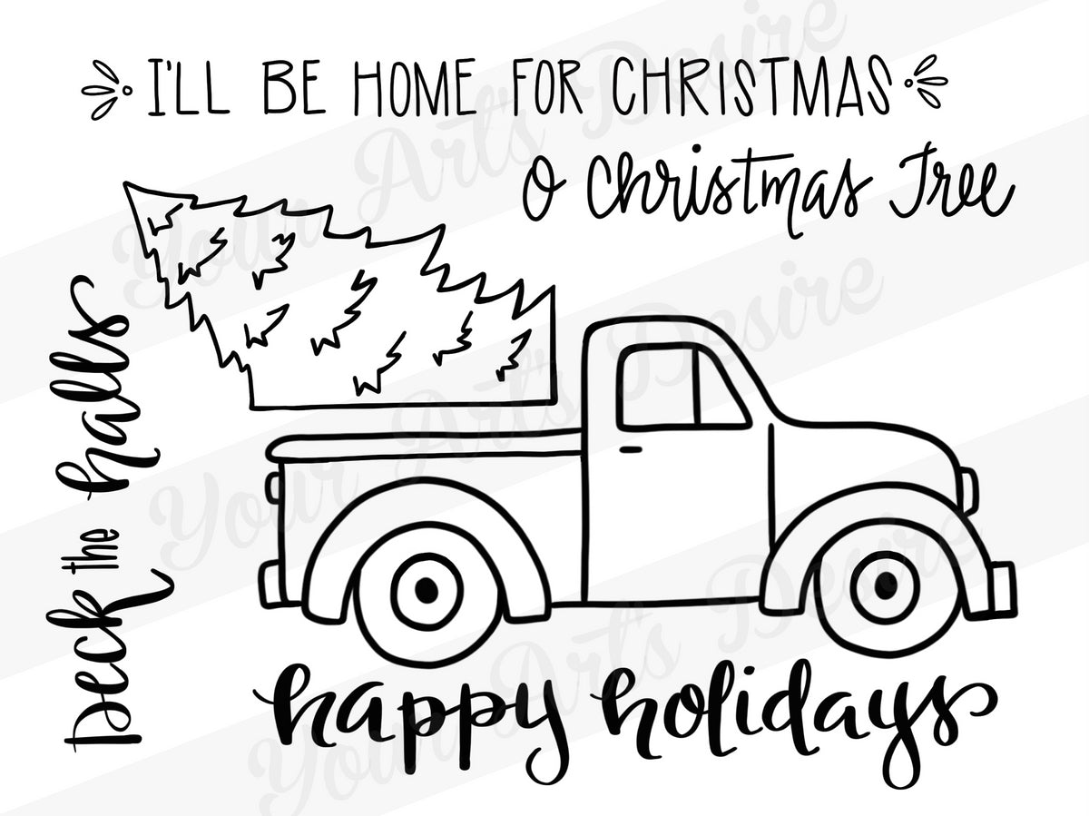 christmas semi truck coloring pages