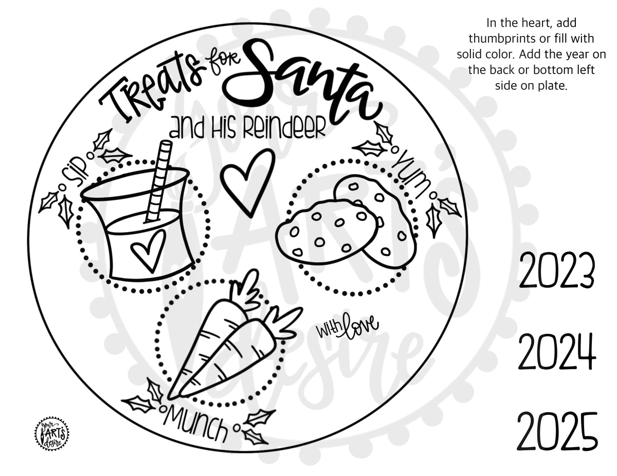 Santa Snack Plate - DINNER size – Your Art's Desire Studio